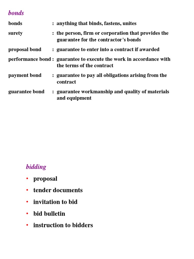 Understanding Construction Bond Types | PDF