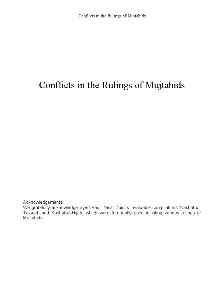 Examples of Fatawa Conflicts | PDF | Fatwa | Hadith