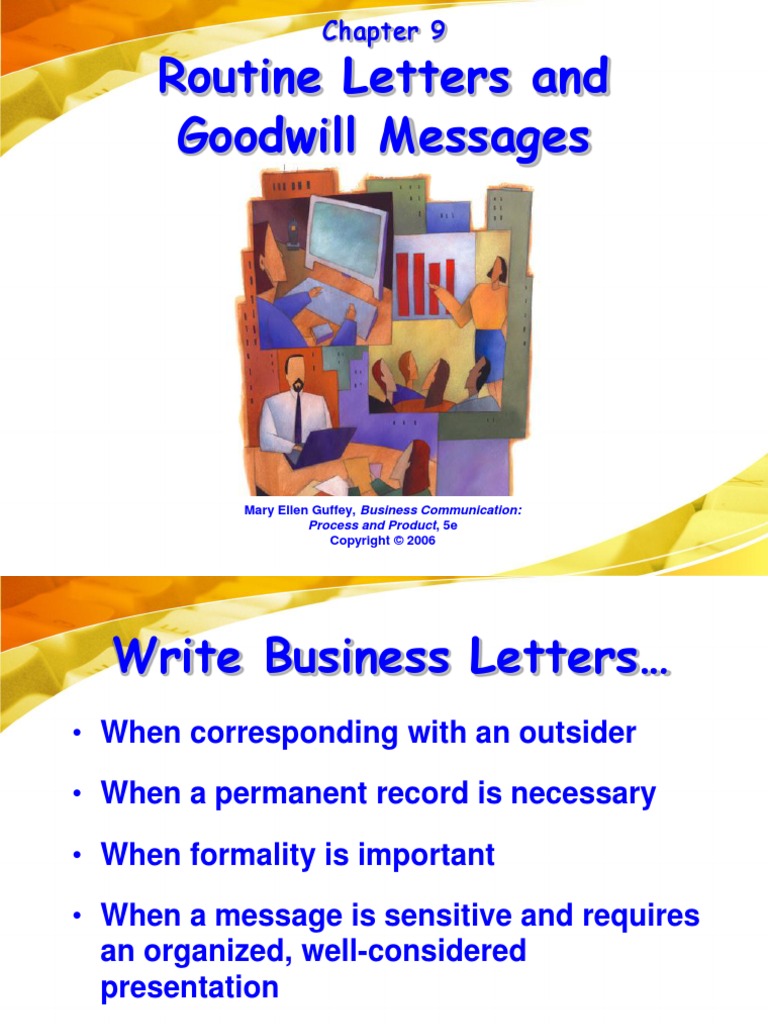 Routine Letters and Goodwill Messages: Mary Ellen Guffey, Business ...