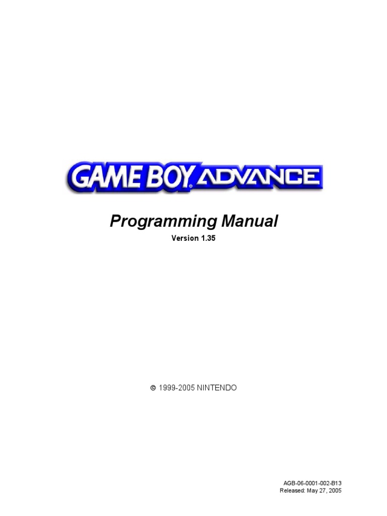 GameBoy Advance Programming Manual | PDF | Read Only Memory | Computer Engineering