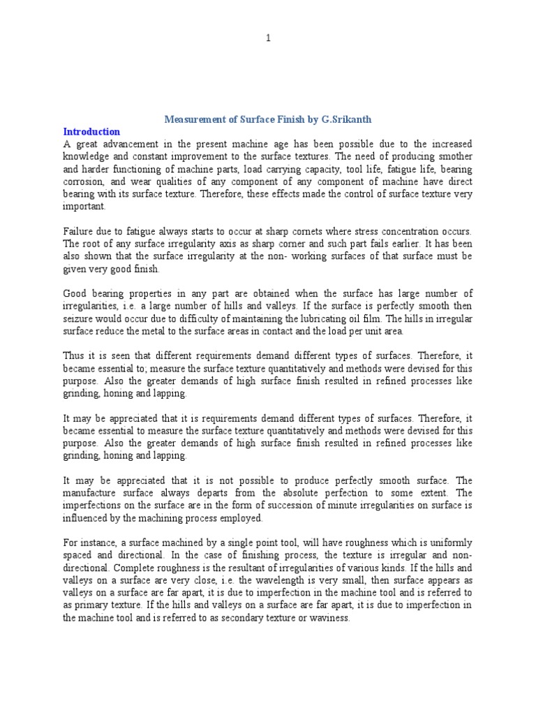 10 Surface Finish Measurement | Download Free PDF | Surface Roughness ...