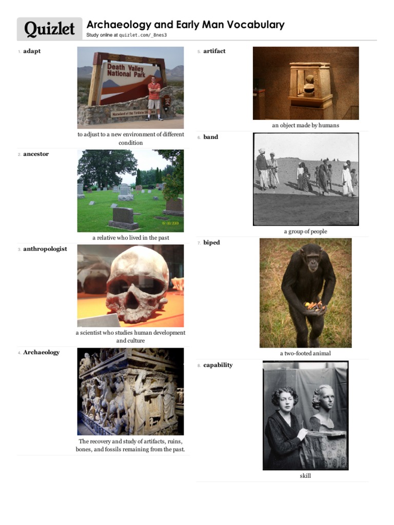 Archaeology Vocabulary for Early Man | PDF