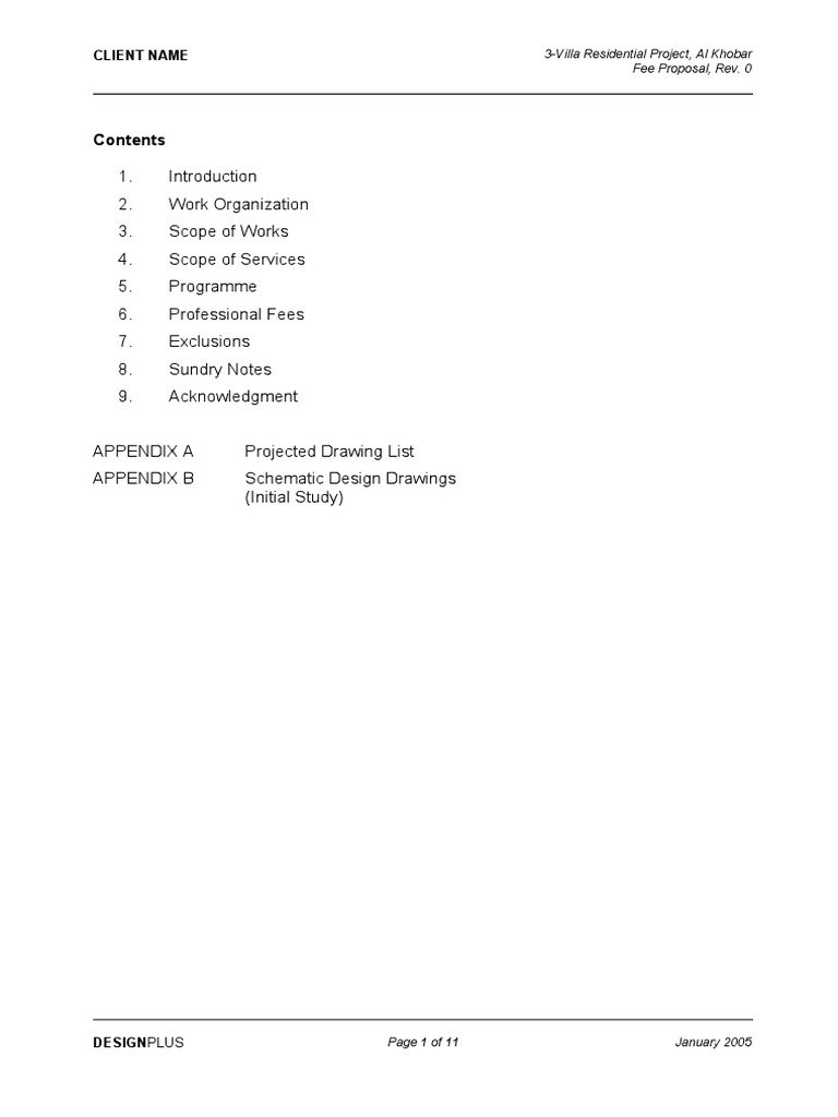 SAMPLE Architectural Proposal | PDF | Engineering