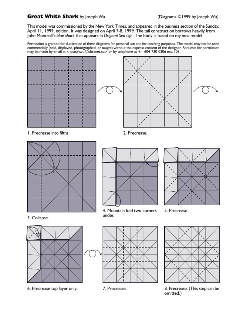 Origami - Great White Shark | PDF | Origami | Predators