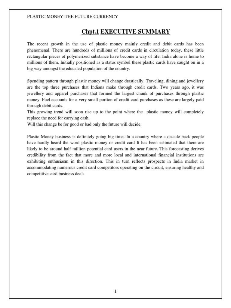 Plastic Money | PDF