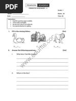 CBSE Sample Paper For Class 1 EVS | PDF | Senses | Foods