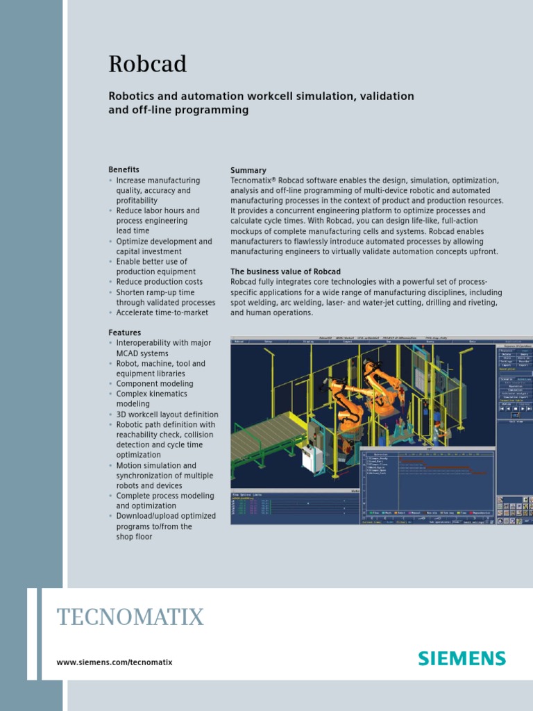Robcad Brochure | PDF | Simulation | Automation