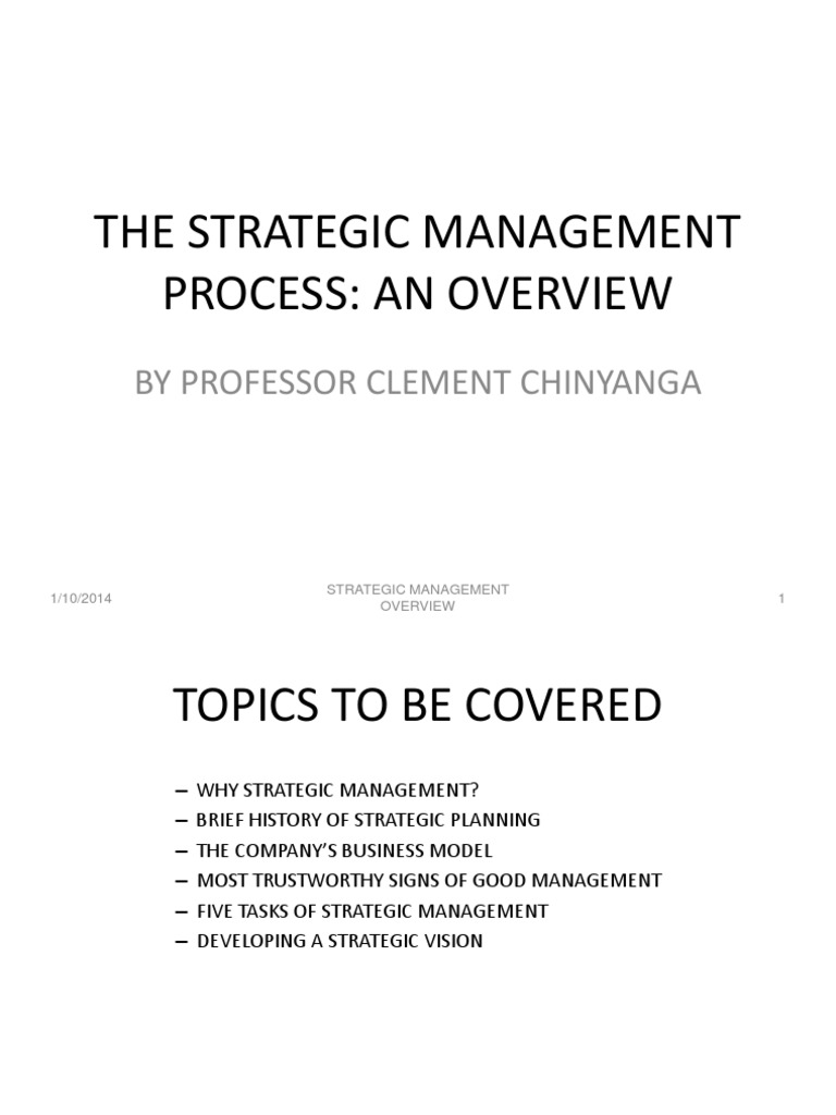 Mba Strategic Management Process An Overview | PDF | Strategic ...