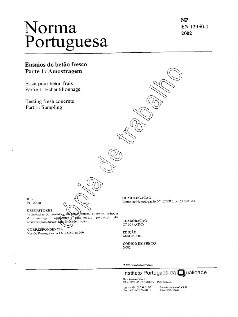 NP en 12350 - 1 | PDF
