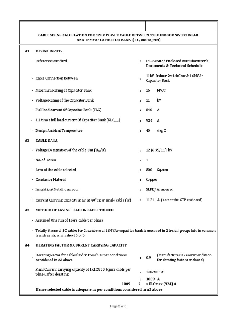 Cab Sizing | PDF | Cable | Capacitor