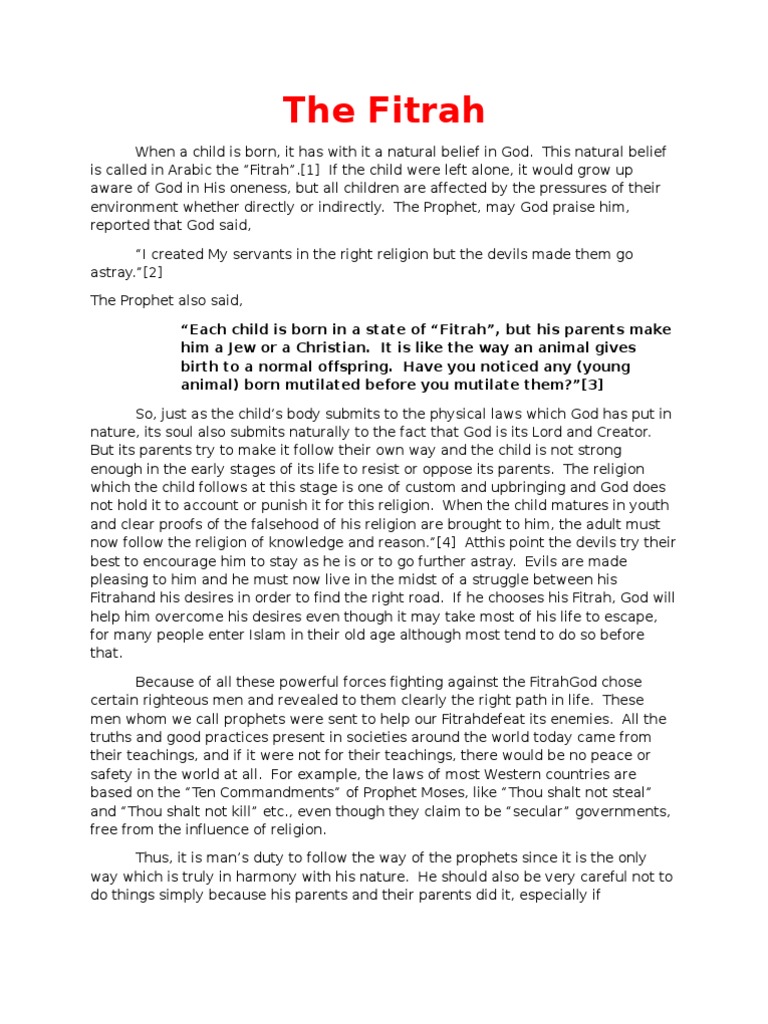 The Fitrah | PDF | Muhammad | Quran