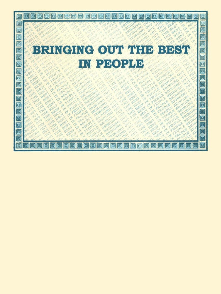 Bringing Out The Best in People | PDF