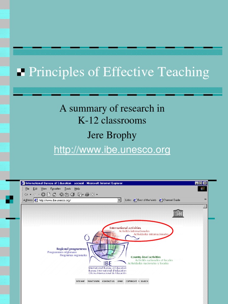 Effective Teaching Principles in K-12 | PDF | Curriculum | Sharing