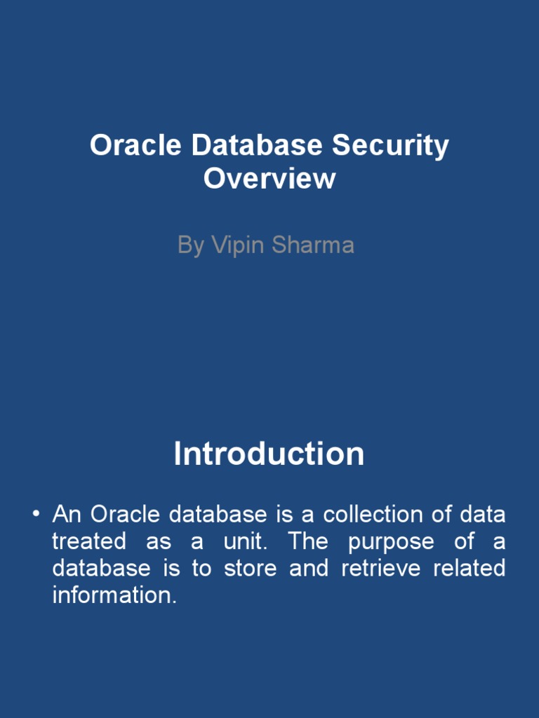 Oracle Database Security Overview Pdf Oracle Database Databases 