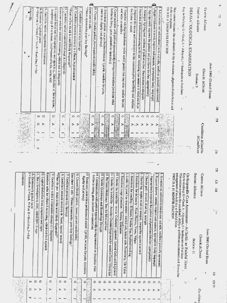 OSCE Mark Schemes 8-14