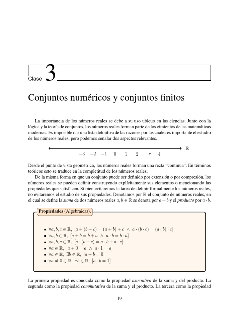 Clase03 Conjuntos Numéricos y Conjuntos Finitos | PDF | Conjunto (Matemáticas) | Número racional