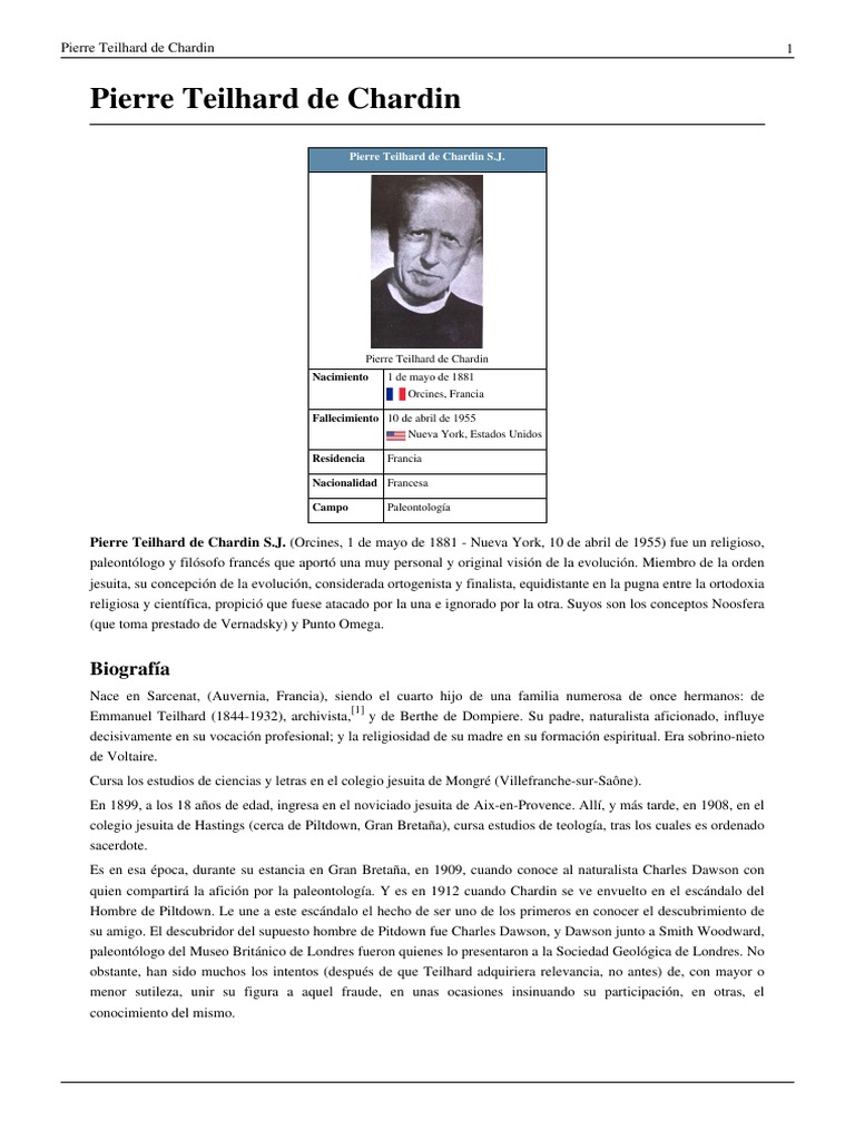 Pierre Teilhard de Chardin | PDF | Líder religioso | Papa