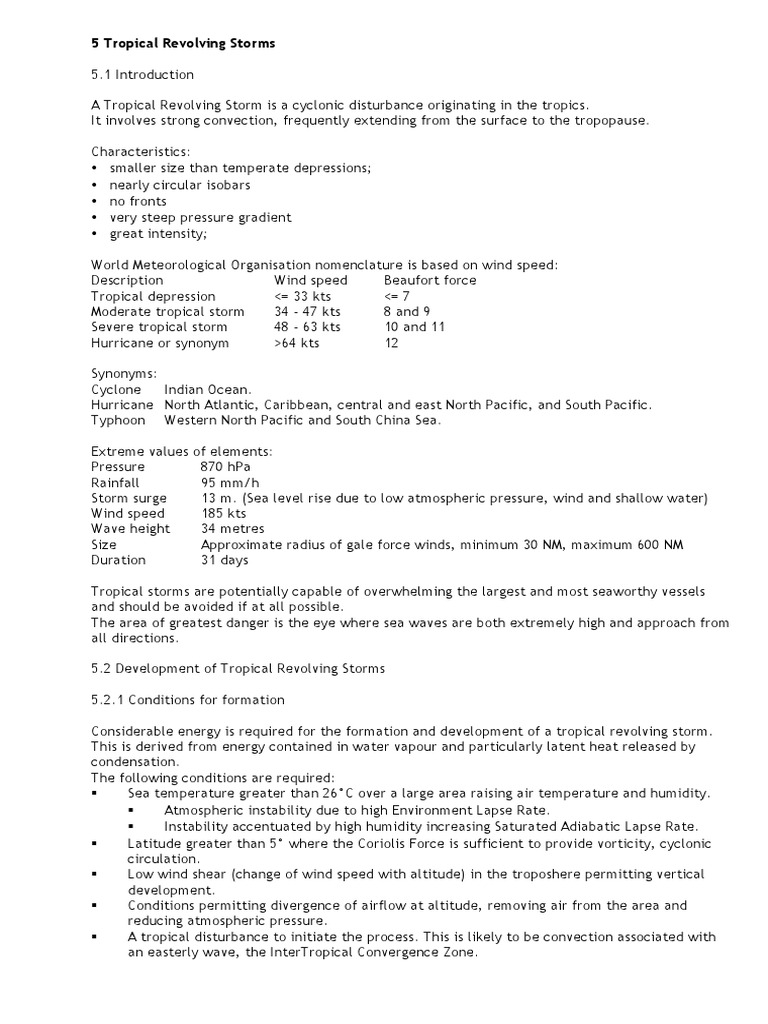 05 Tropical Revolving Storms | PDF | Tropical Cyclones | Troposphere