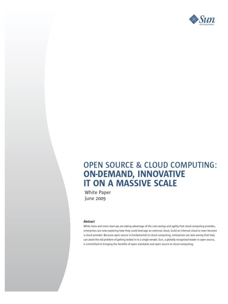 On-Demand, Innovative It On A Massive Scale: Open Source & Cloud Computing | PDF | Cloud ...