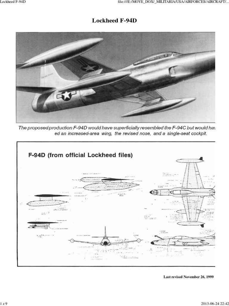 Lockheed F 94D | PDF | Fighter Aircraft | Monoplane