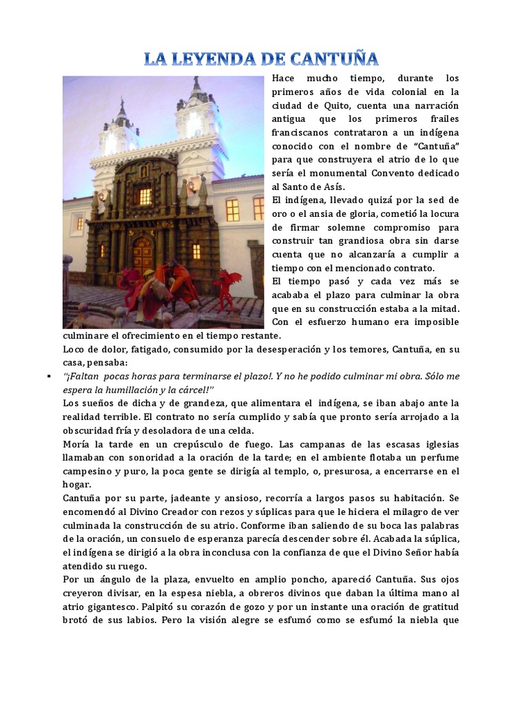 La Leyenda de Cantuña | PDF | Religión y creencia