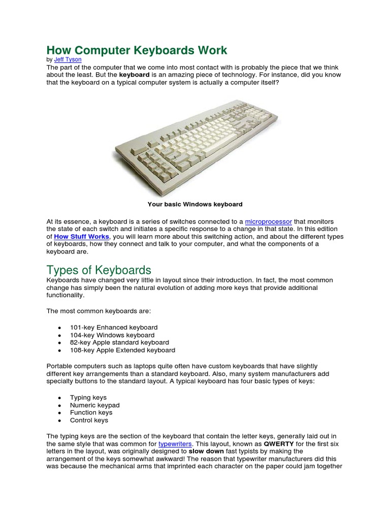How Computer Keyboards Work | PDF
