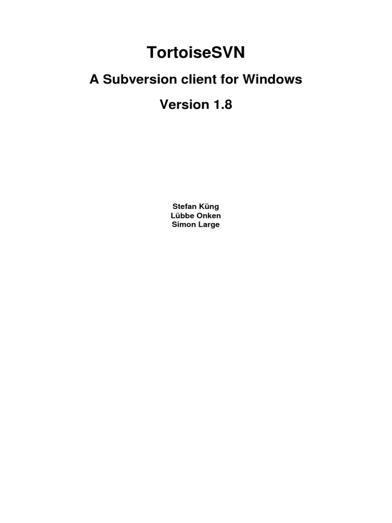 TortoiseSVN A Subversion Client For Windows Version 1.8 | PDF | Version ...