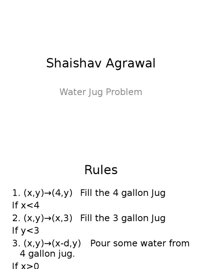 Water Jug Problem | PDF