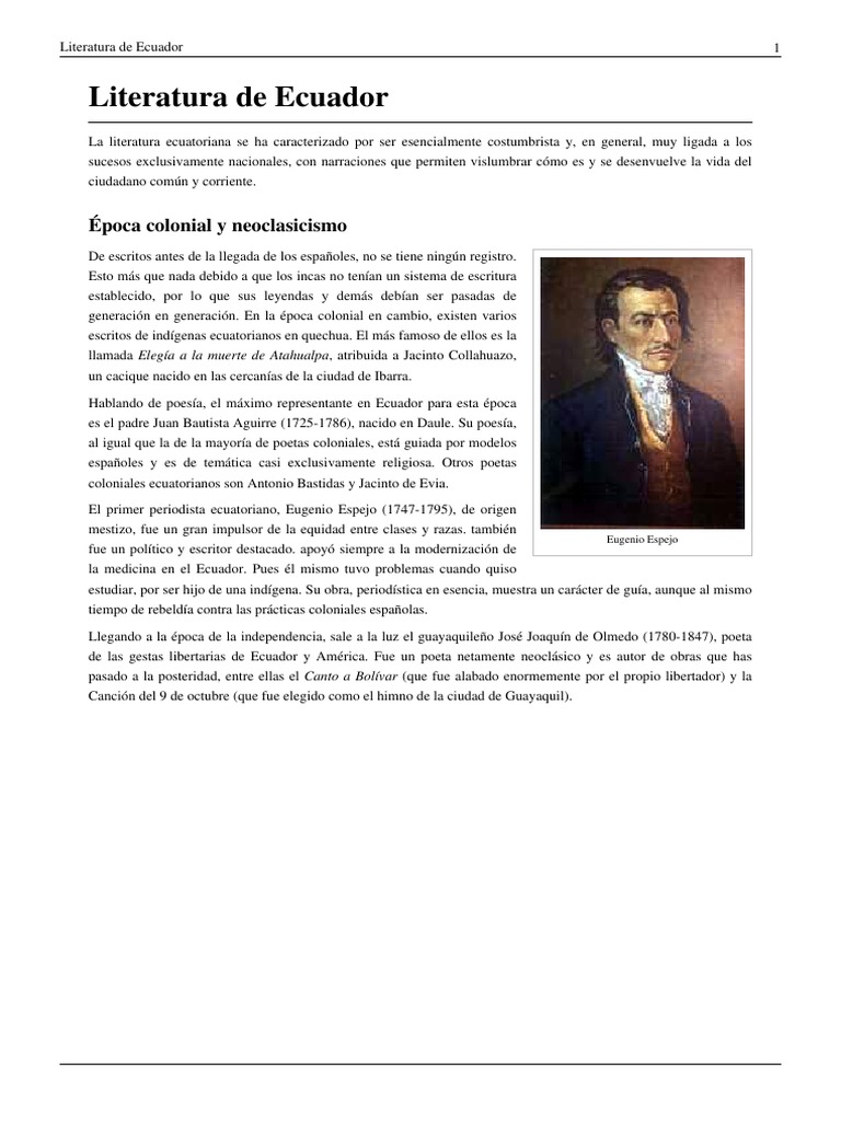 Literatura de Ecuador | PDF | Ecuador | Personas
