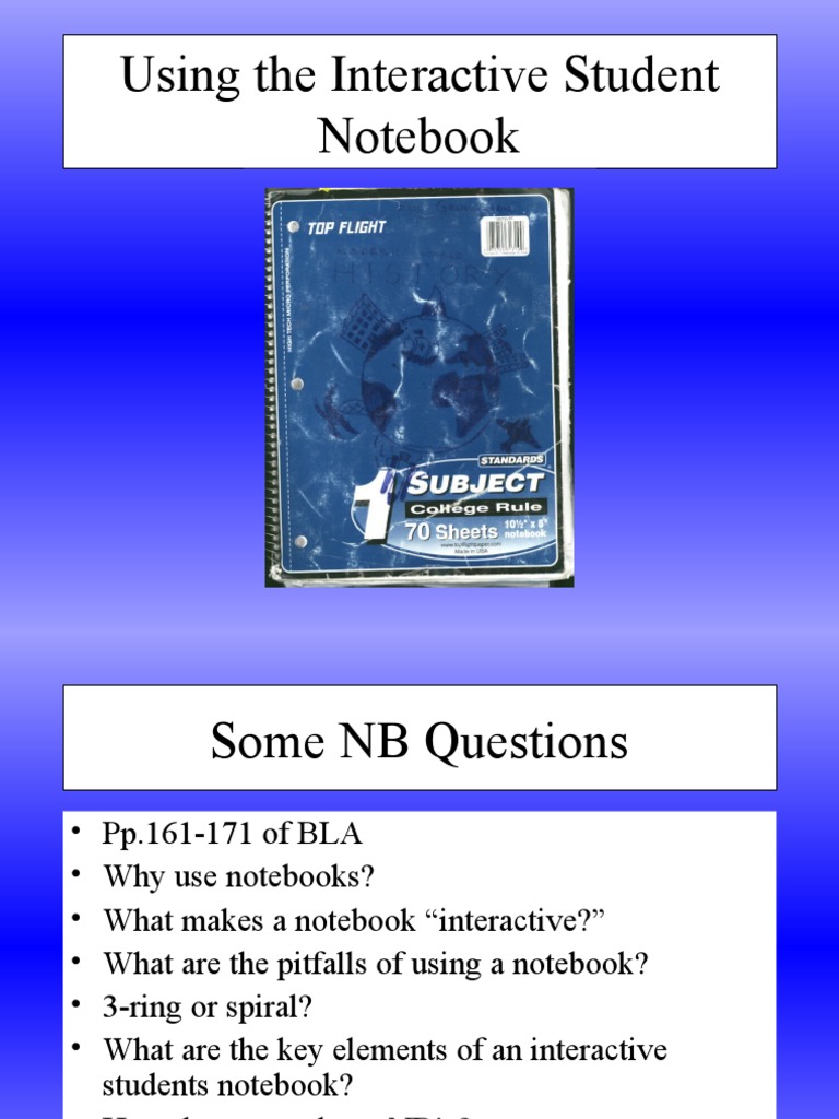 Using The Interactive Student Notebook | PDF