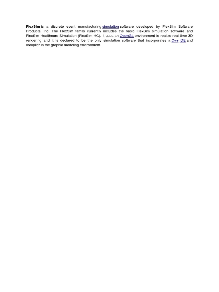 FlexSim: 3D Manufacturing Simulation Software | PDF | Art | Technology ...