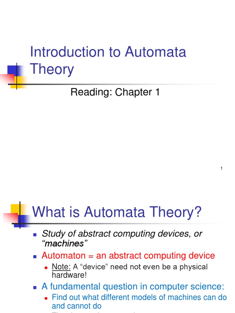 Introduction To Automata Theory: Reading: Chapter 1 | PDF