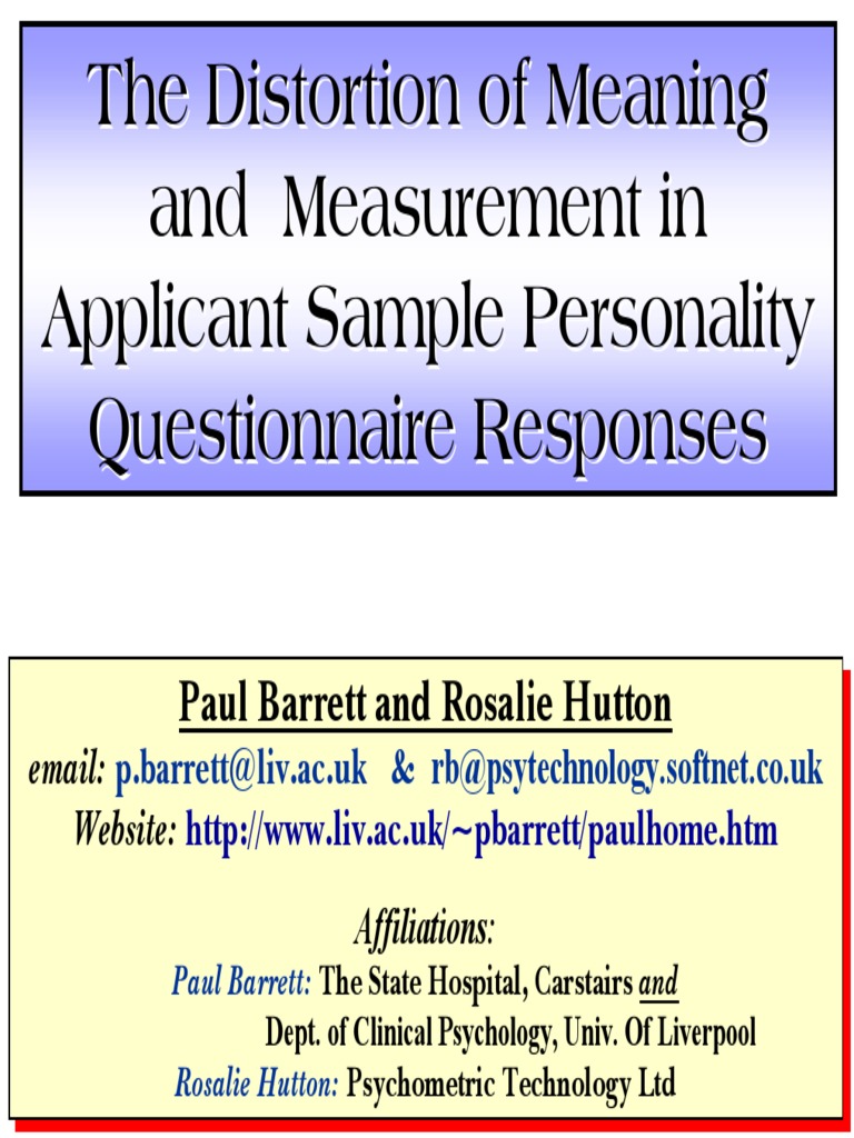 Bps 2000 PPT | PDF | Psychometrics | Validity (Statistics)