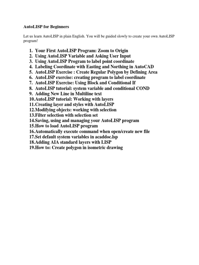 Autocad and Lisp | PDF | Sine | Computer Programming