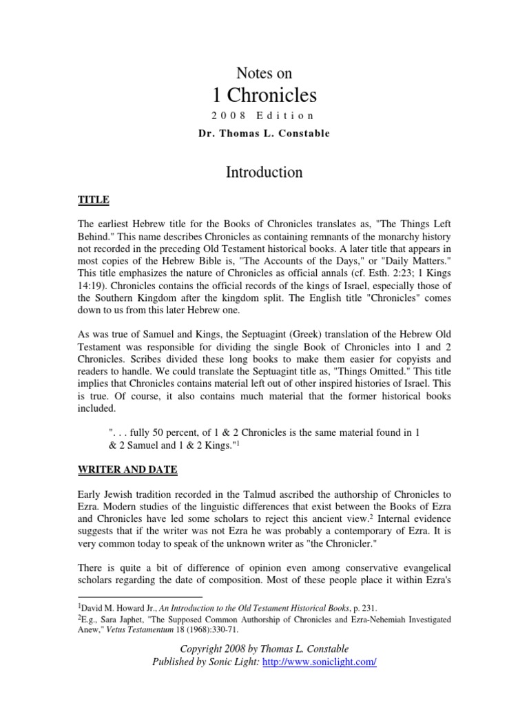 1st Chronicles | PDF | Books Of Chronicles | David