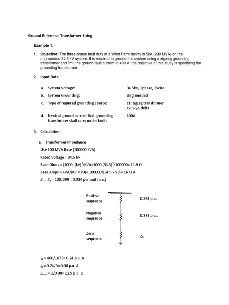Ground Reference Transformer Sizing | PDF | Transformer | Capacitor