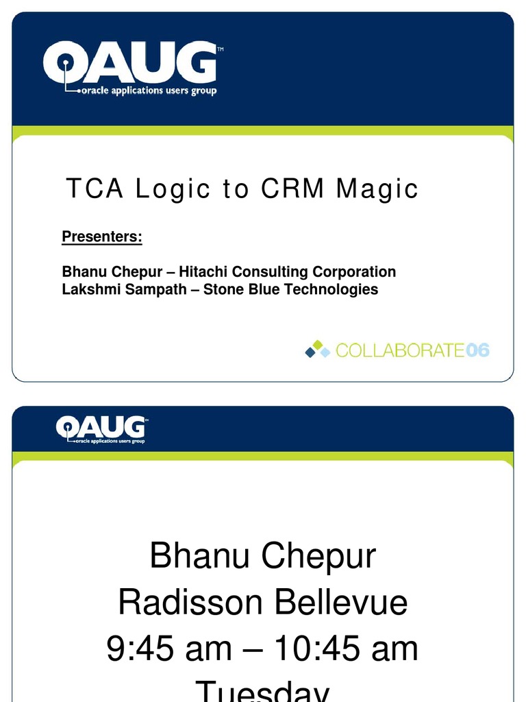 TCA Logic To CRM Magic | PDF | Application Programming Interface ...