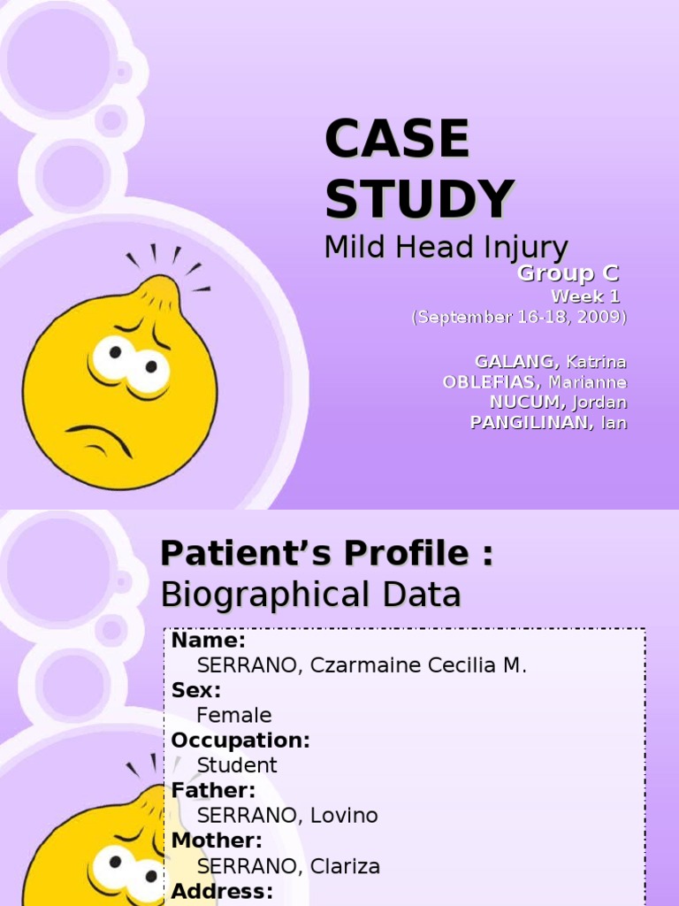 Mild Head Injury Case Study Analysis | PDF | Pain | Inflammation
