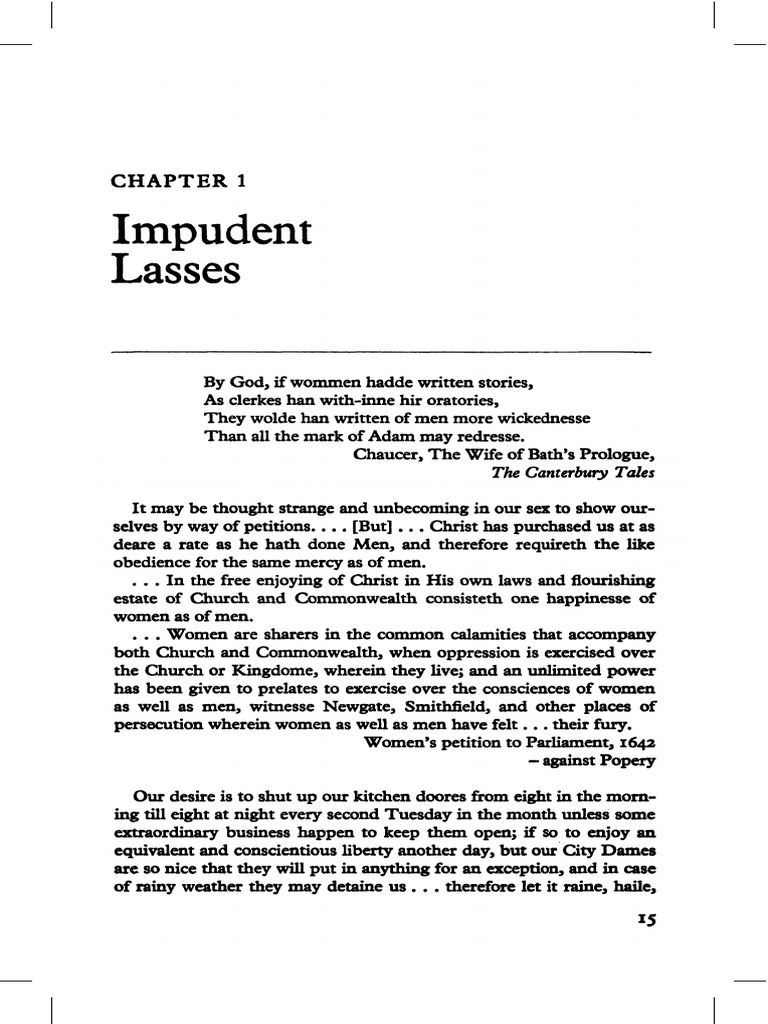 Impudent Women and Ecclesiastical Defiance | PDF | Science ...