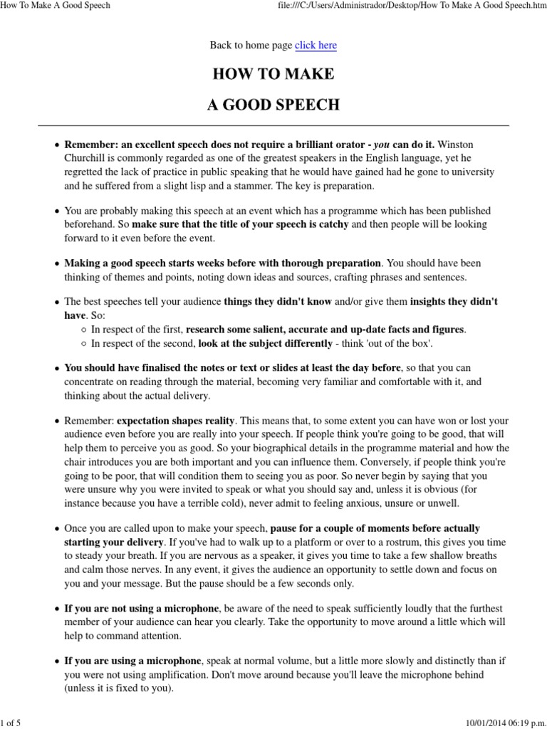 How To Make A Good Speech | PDF | Public Speaking | Microsoft Power Point