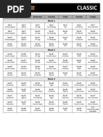P90X3 Calendar Classic | PDF | Sports