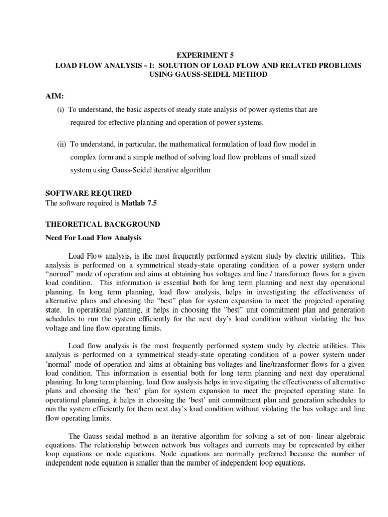 Load Flow Analysis I Solution Of Load Flow And Related Problems 8879