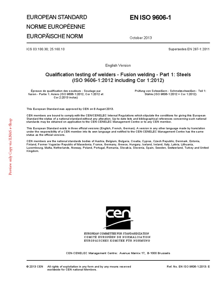 EN ISO 9606-1 (2013) (E) Codified | PDF