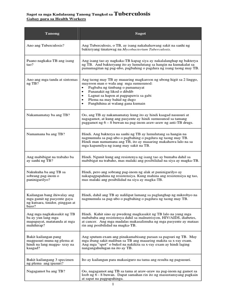 Tuberculosis Tagalog | PDF