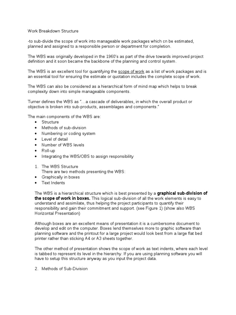 Work Breakdown Structure (WBS) | PDF | Business