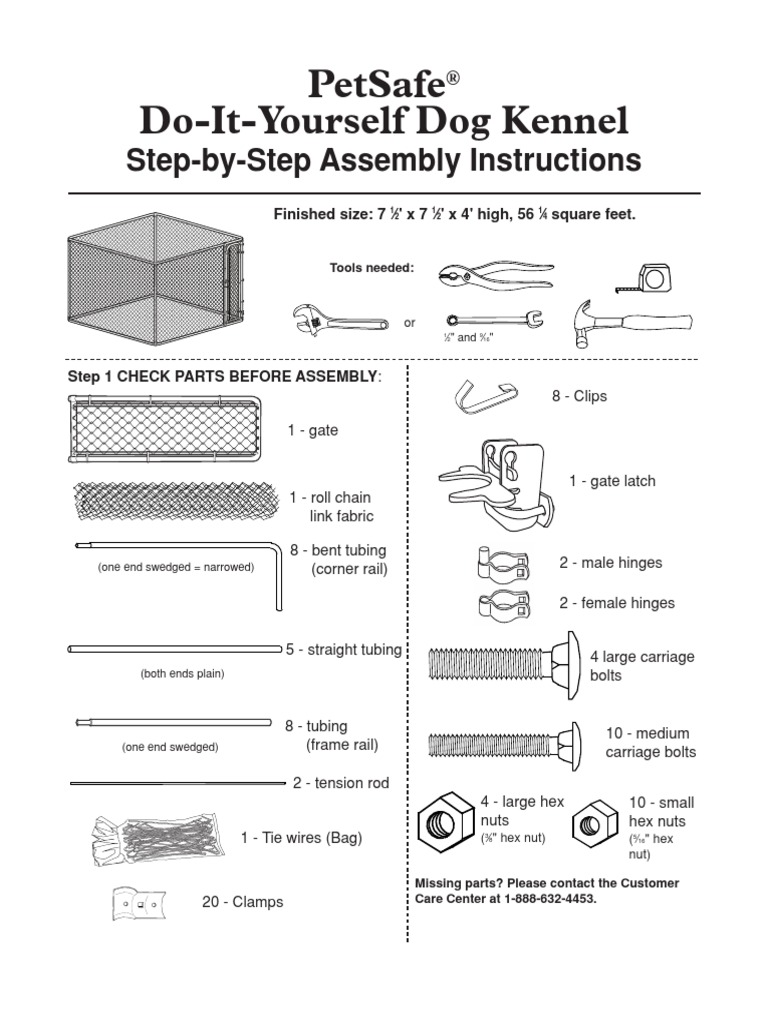 Petsafe Do-It-Yourself Dog Kennel: Step-By-Step Assembly Instructions | PDF