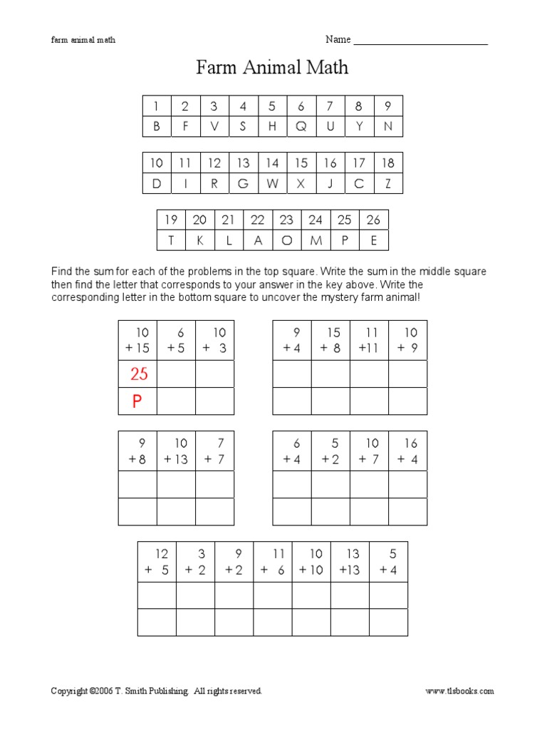 Farm Animal Math | PDF | Copyright Law | Law