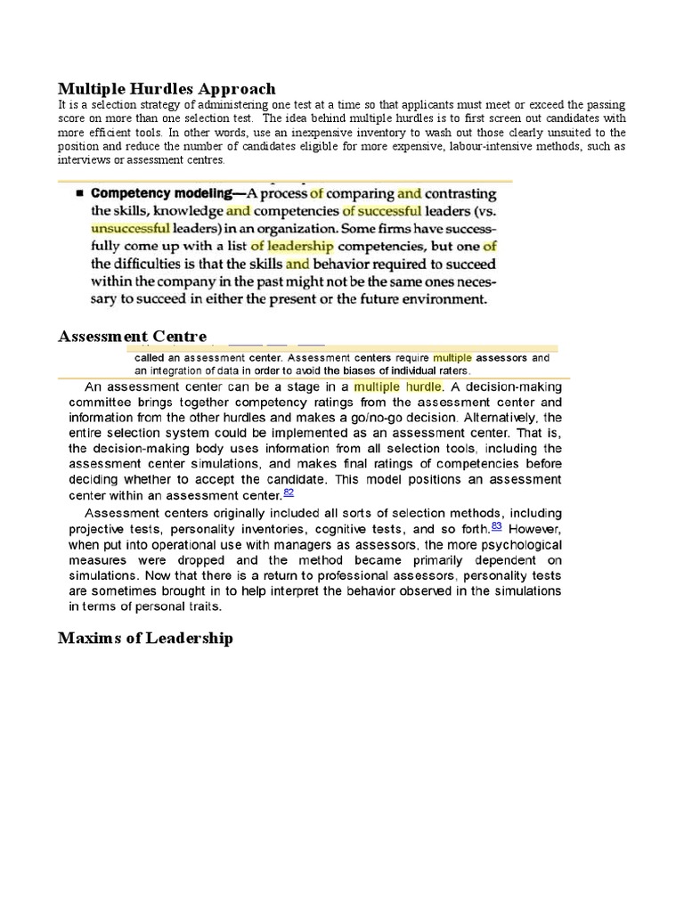 Multiple Hurdles Approach | PDF