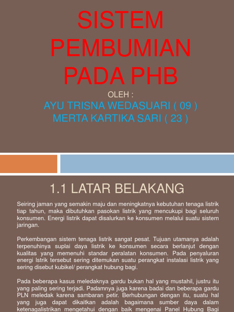Sistem Pembumian pada Panel Hubung Bagi (PHB) | PDF
