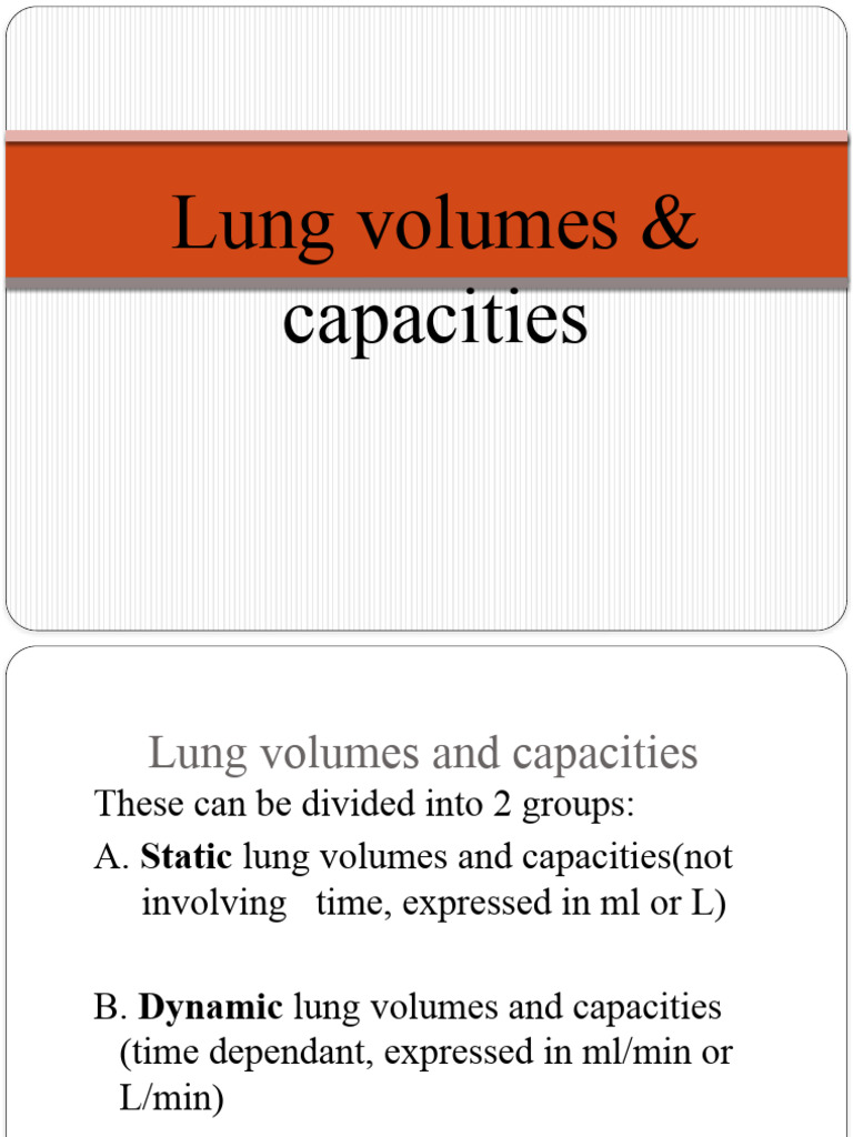Lung Volume & Capacities | PDF | Exhalation | Lung